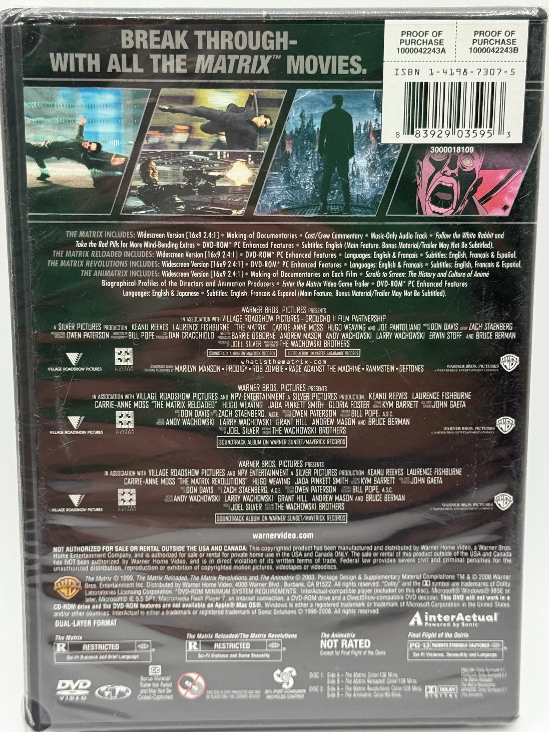 4 Film Favorites: The Matrix Collection DVD 2-Disc Set